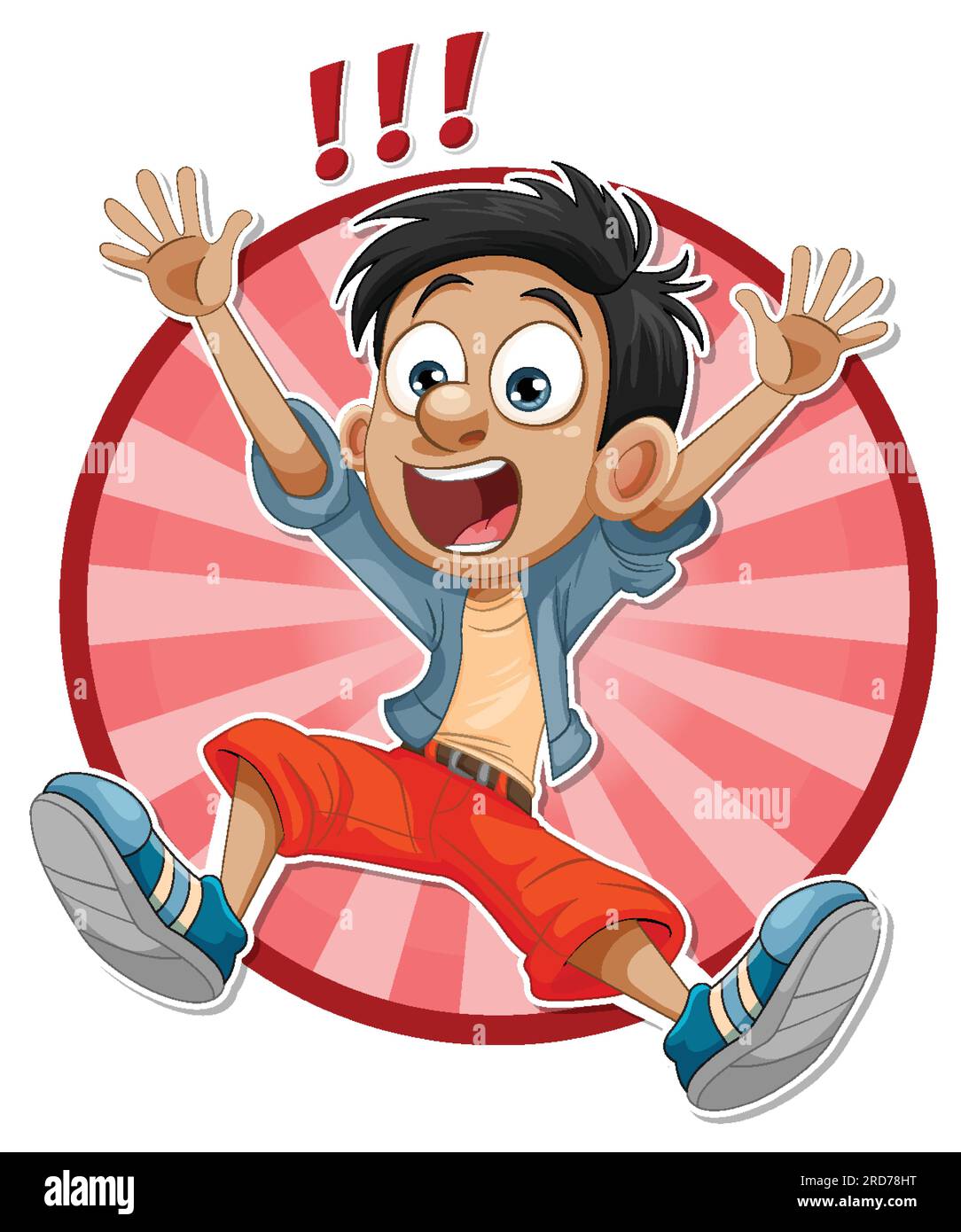 Jumping Boy Cartoon Character illustration Stock Vector Image & Art - Alamy