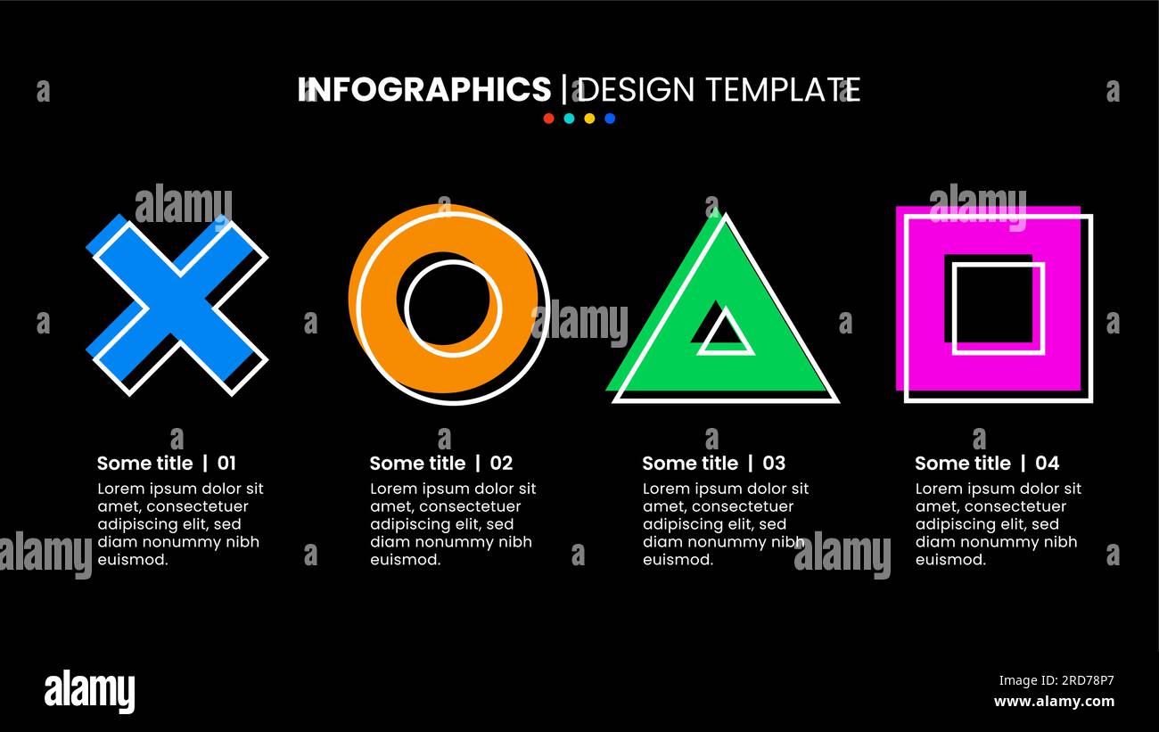 Infographic template with icons and 4 options or steps. Gaming concept ...