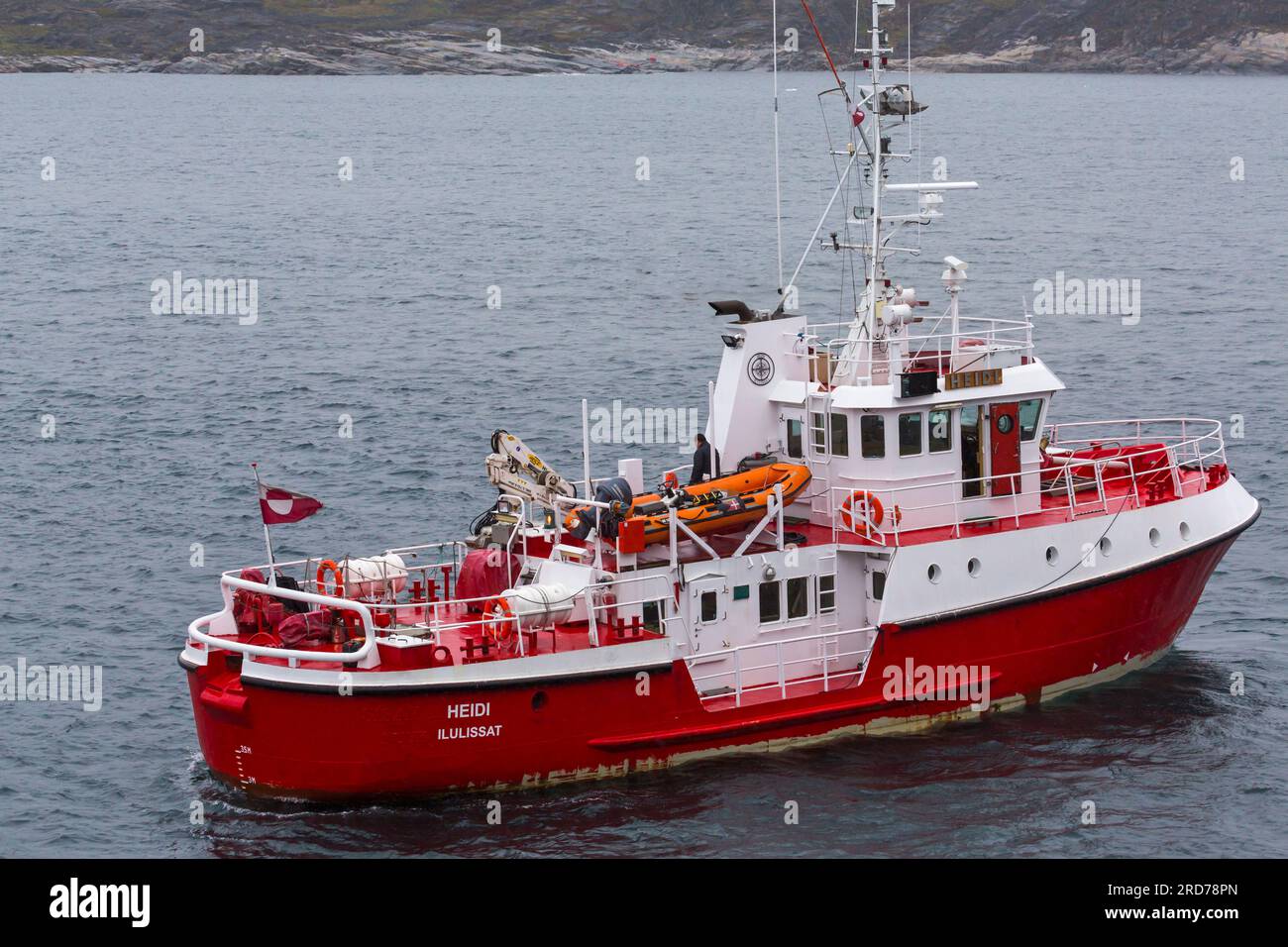 Heidi boat at Ilimanaq, Disko Bay, Greenland in July Stock Photo - Alamy