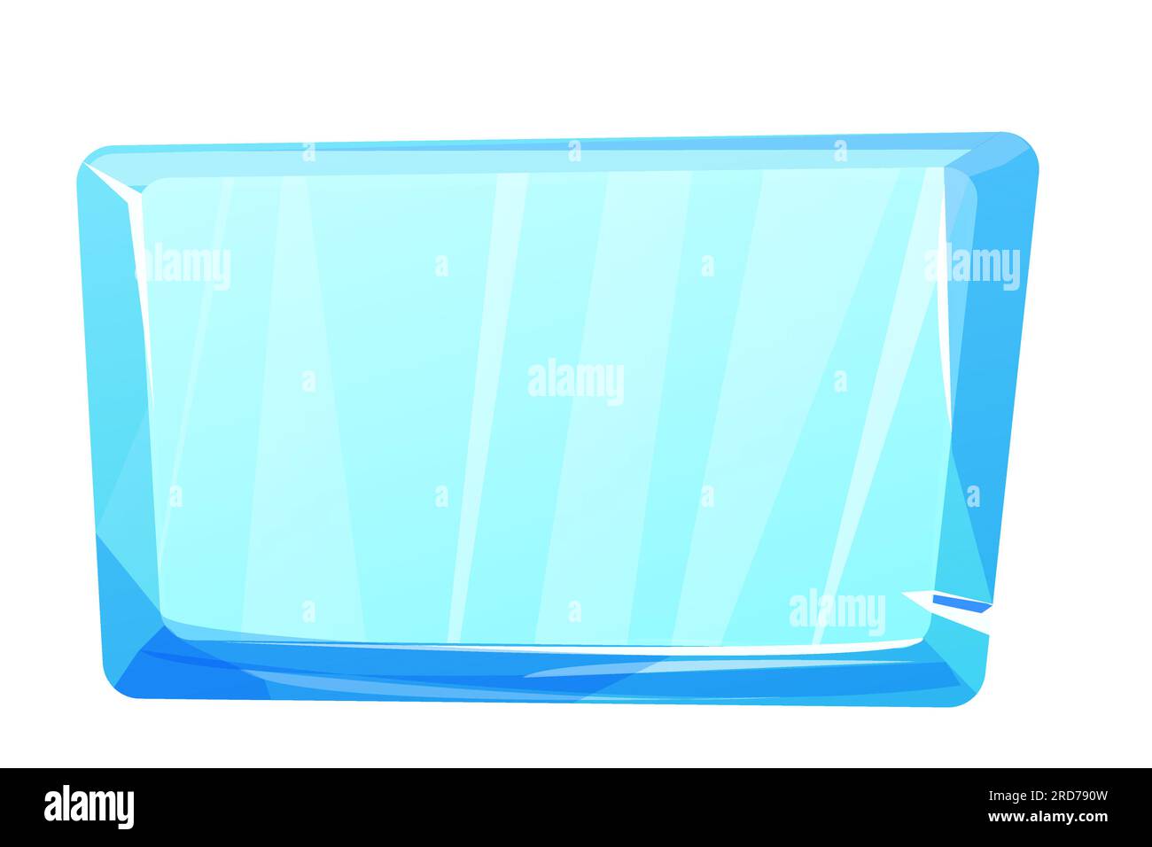 Ice button, frozen frame, level menu in cartoon style isolated on white ...
