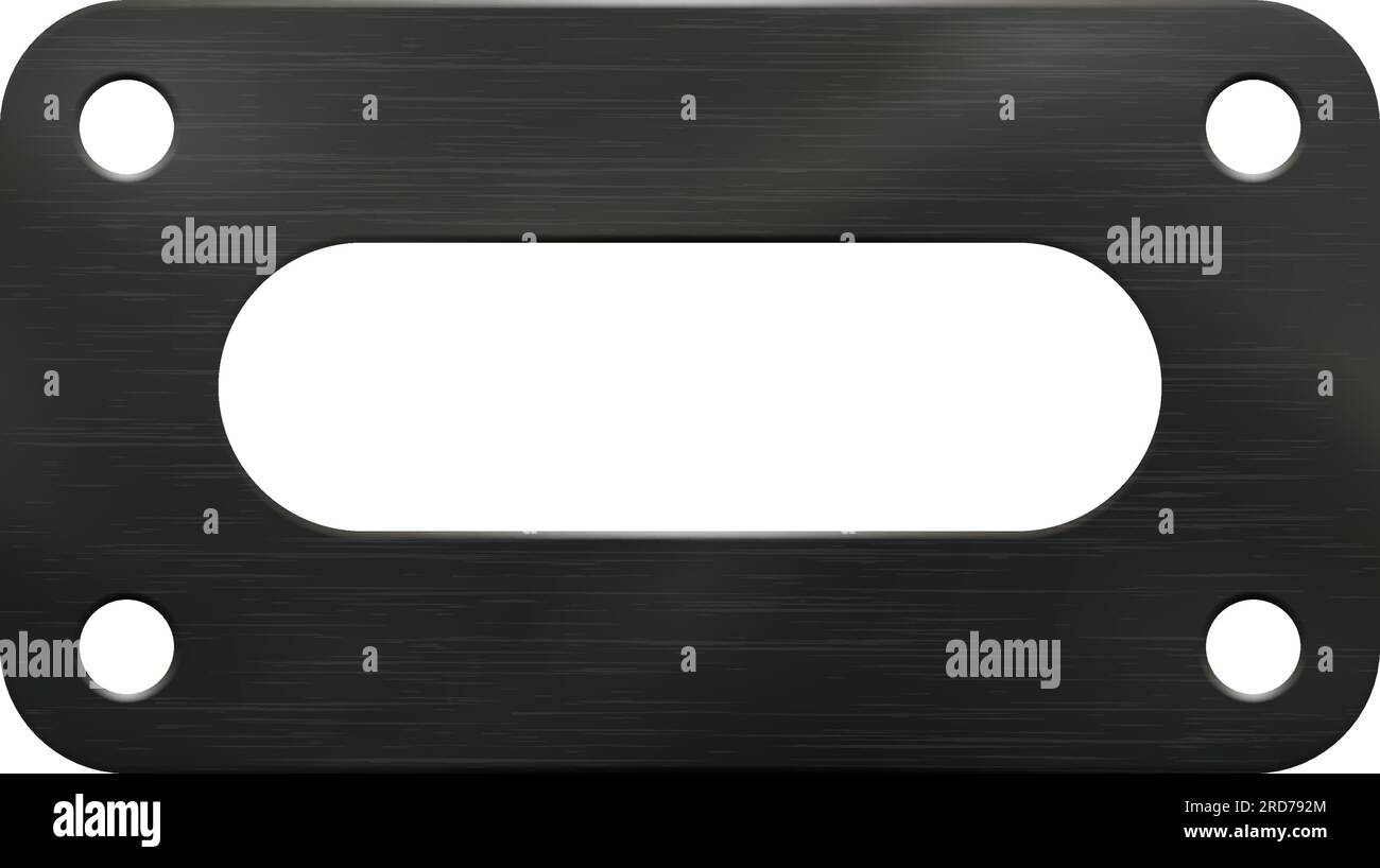 Rectangular black rubber gasket with rounded corners, elliptical and ...