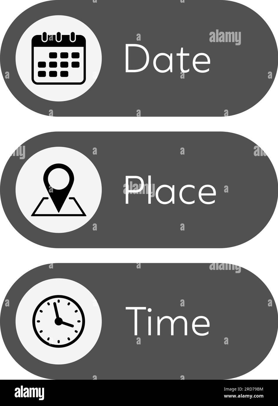 Set of business schedule icons for card or web design Stock Vector ...