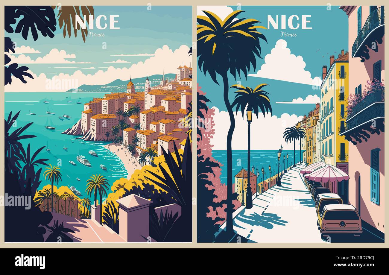 Set of Travel Destination Posters in retro style Stock Vector Image ...