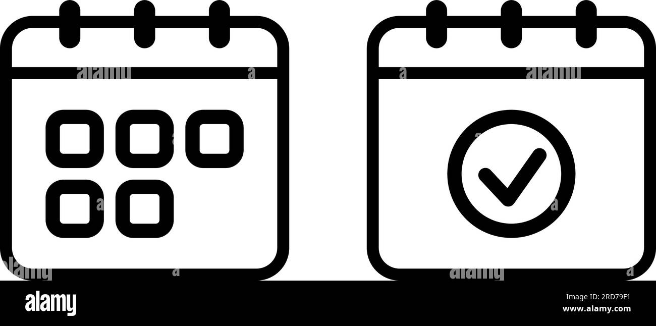 Calendar checkmark Stock Vector Images - Alamy