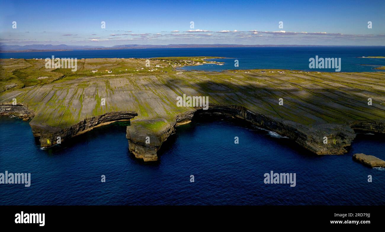 Aerial photograph of Black Fort or Dun Duchathair, Dun Doocaher, Inis ...
