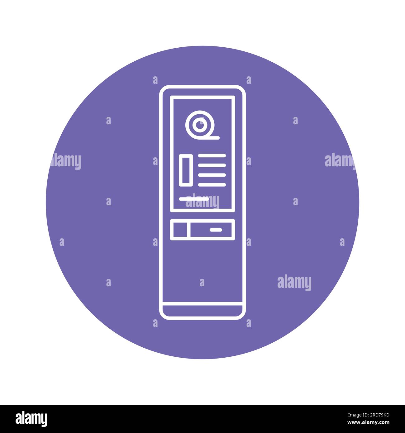 Self-service cinema ticket machine black line icon. Pictogram for web ...