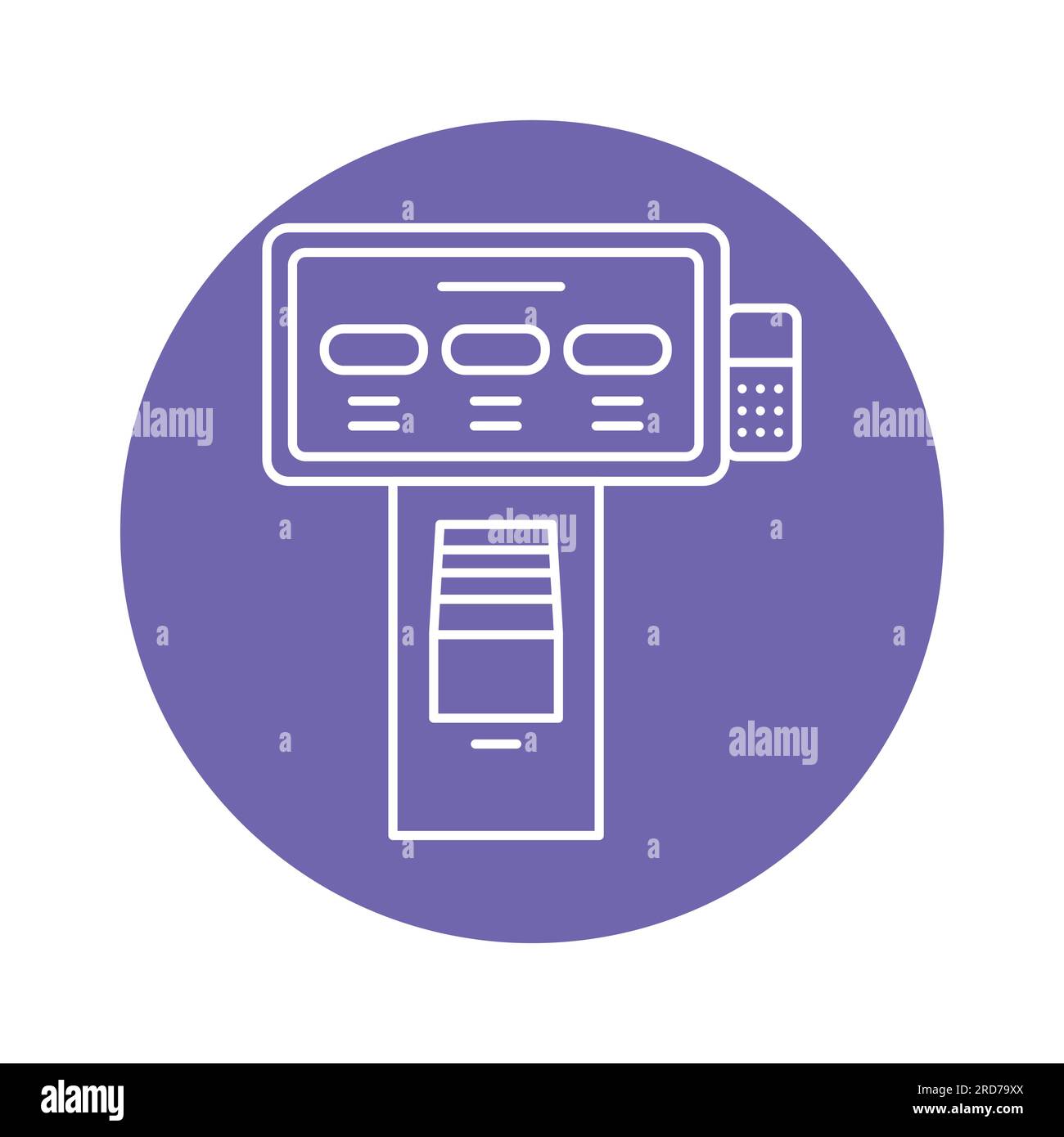 Hotel check in black line icon. Self service machine. Pictogram for web ...