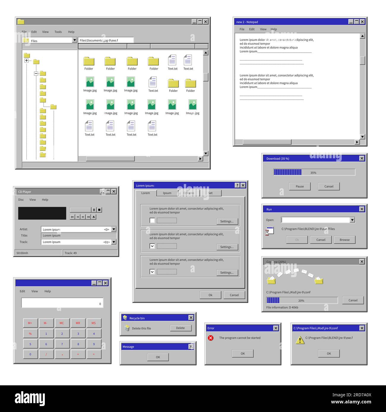 Windows on computer screen, info on monitor vector Stock Vector Image ...