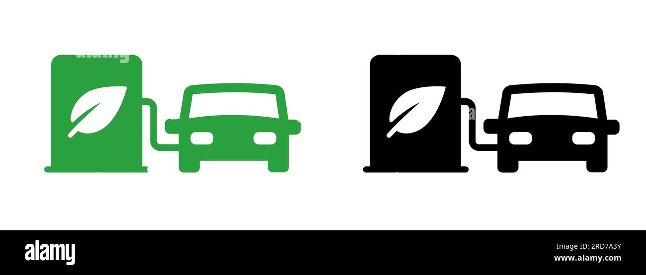 Bio diesel biofuel car dispenser symbol icon oil pump leaf logo Stock ...