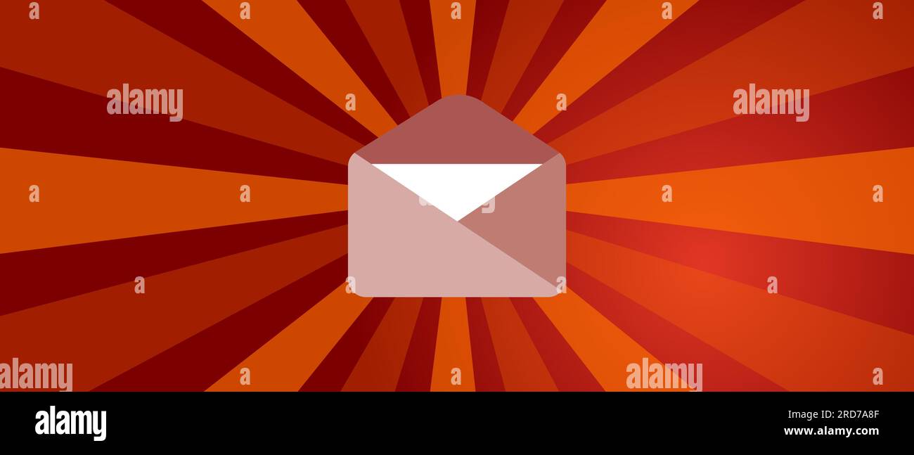 Email envelope icon symbol of communication message shine red ...