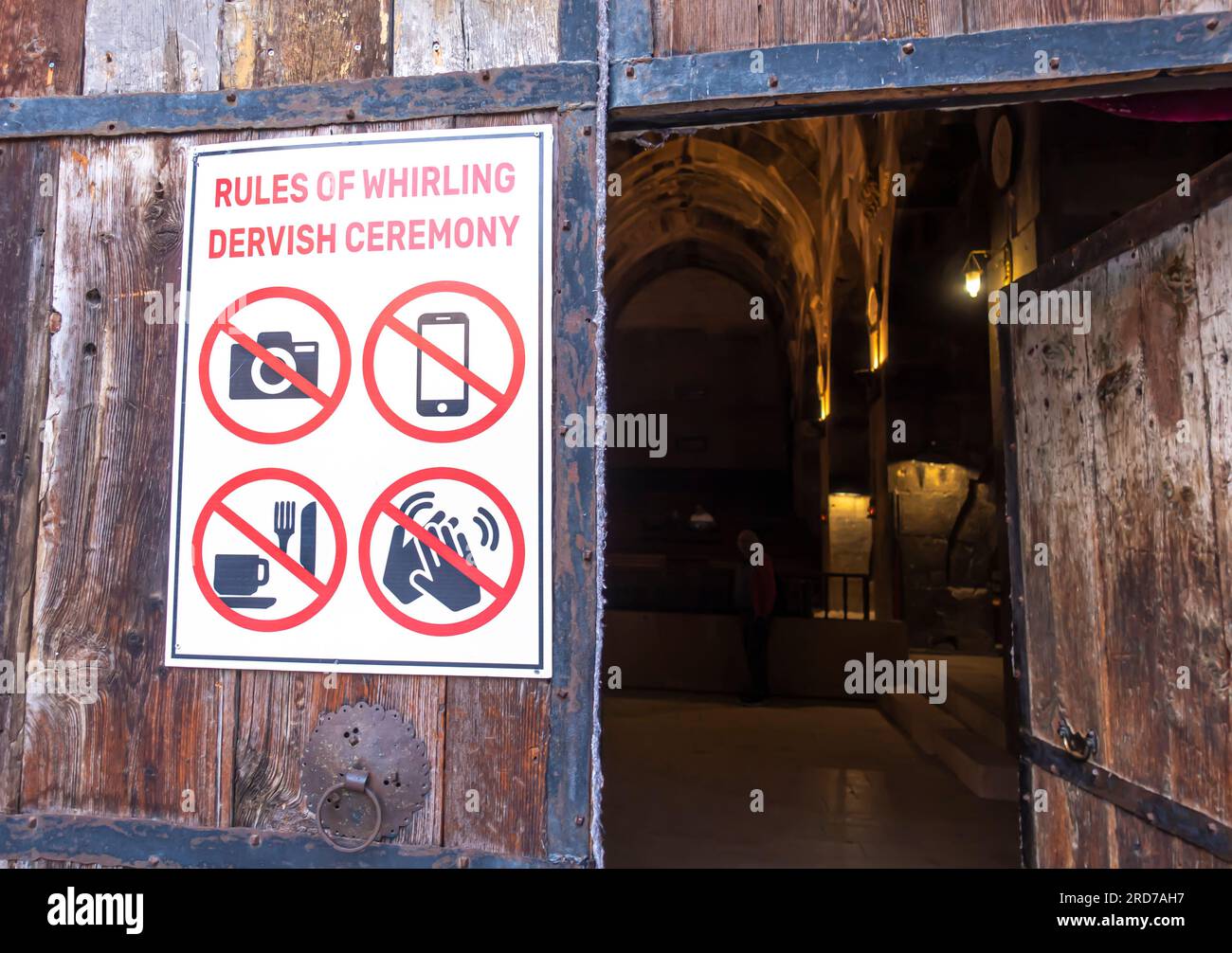 Rules of whirling dervish ceremony. Restrictions, prohibited, do not ...