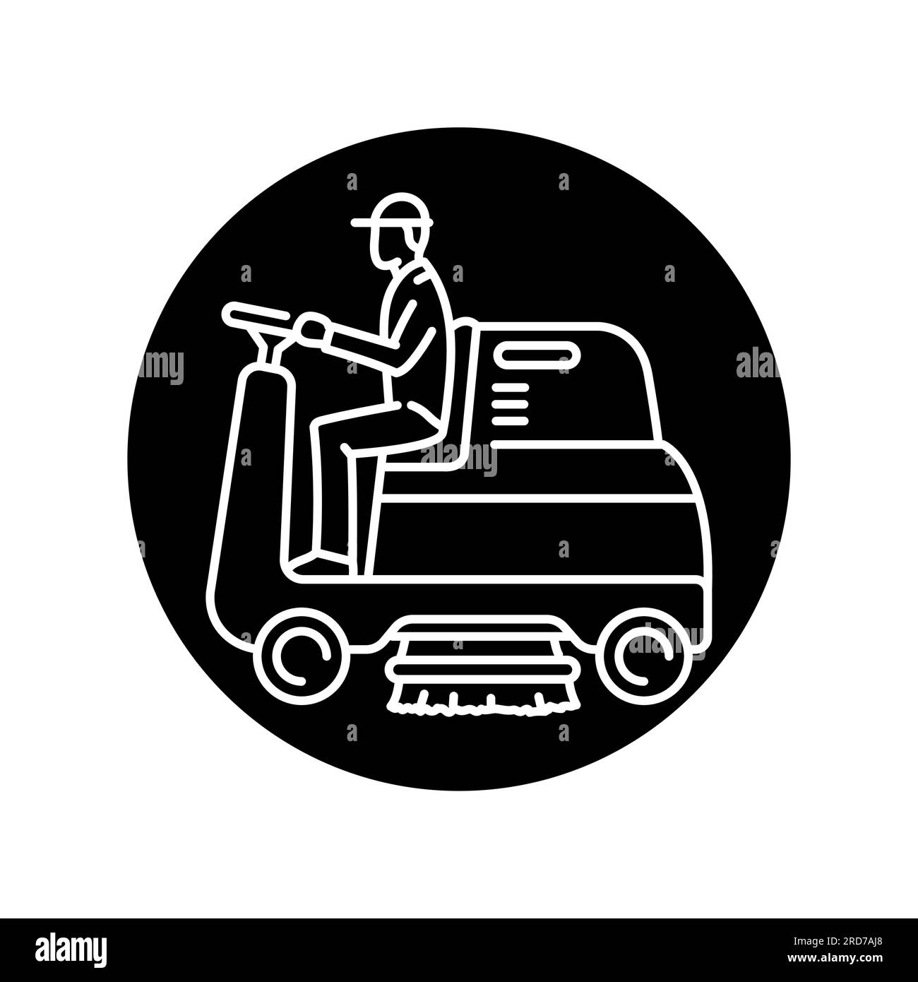 Man on tractor cleaning Black and White Stock Photos & Images - Alamy