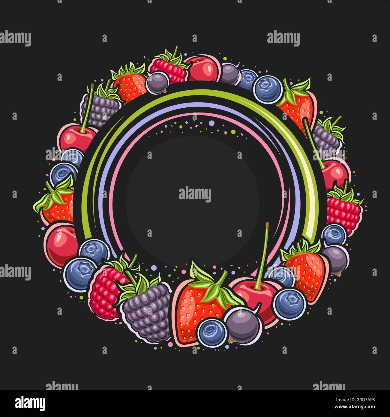 Vector frame for Berries with copy space for ad text, decorative poster ...