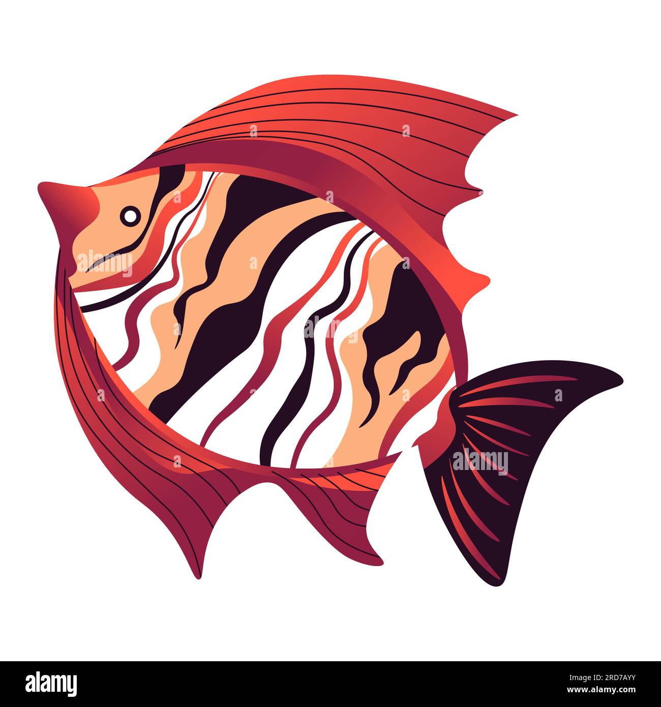 Exotic marine creature, fauna of sea, ocean fish Stock Vector Image ...
