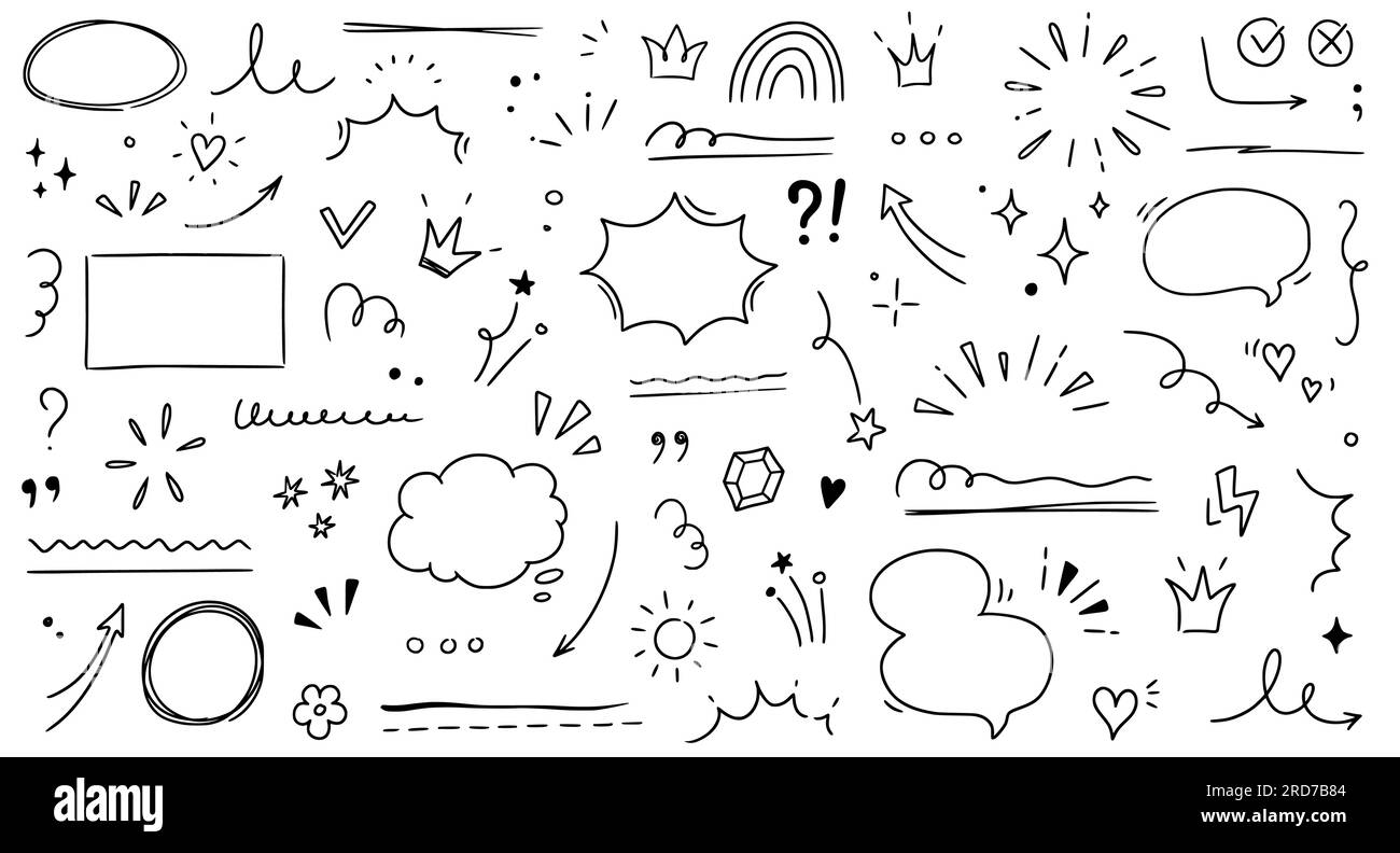 Line highlight brush, text emphasis, underline brush. Hand drawn ... Line highlight brush, text emphasis, underline brush. Hand drawn ...