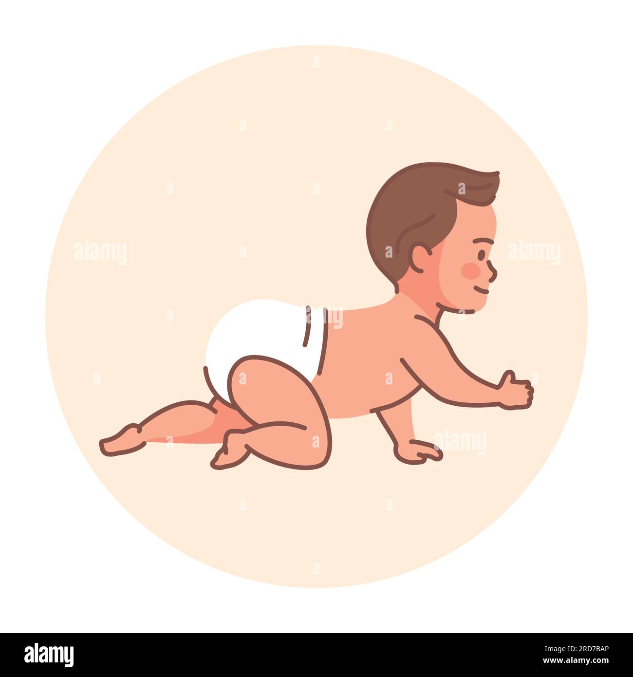 The baby is crawling black line icon. Toddler development. Early ...