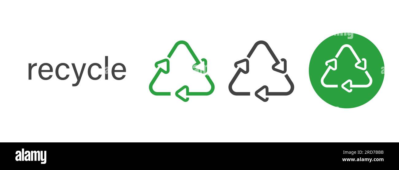 Recycle symbol icon of triangle arrow recyclable graphic line recycling ...