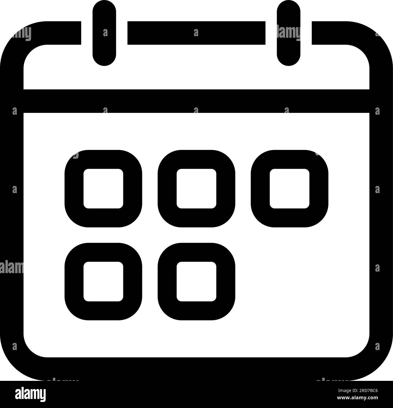 Linear icon of empty dates on tear-off calendar as reminder of event ...