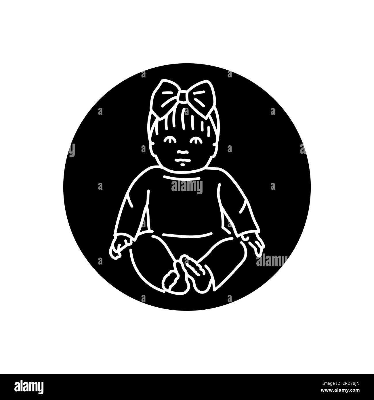 Children toy doll black line icon Stock Vector Image & Art - Alamy