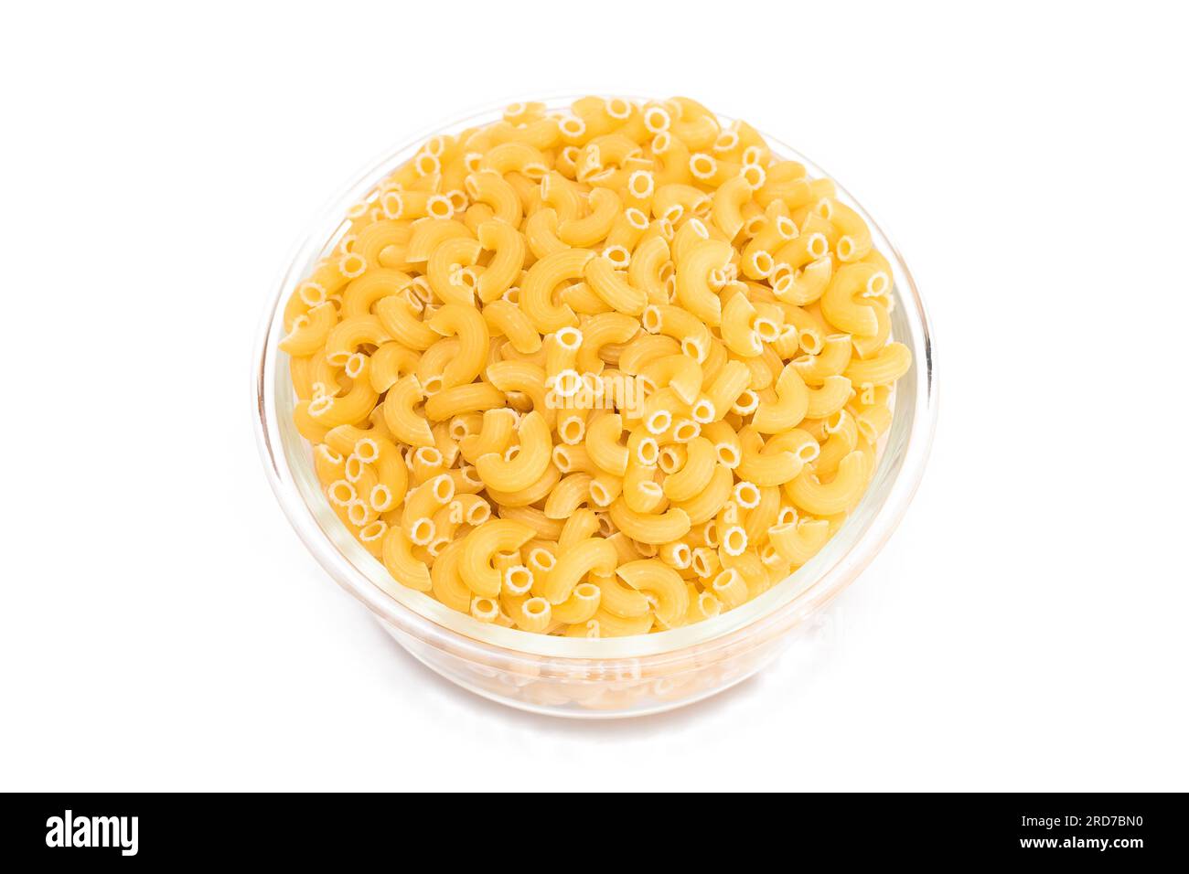Uncooked Chifferi Rigati Pasta in Glass Jar Isolated on White ...