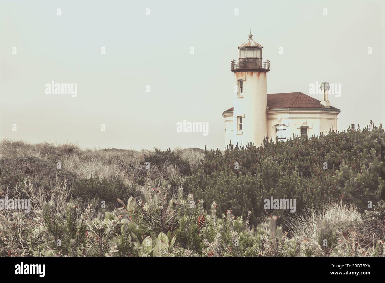 The historic Coquille River Lighthouse, Bandon Oregon USA Stock Photo ...