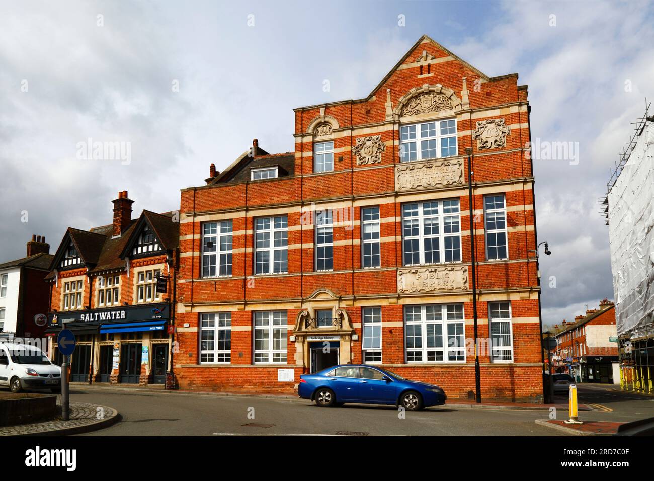 The brick and stone facade of the Tonbridge Library building, part of ...