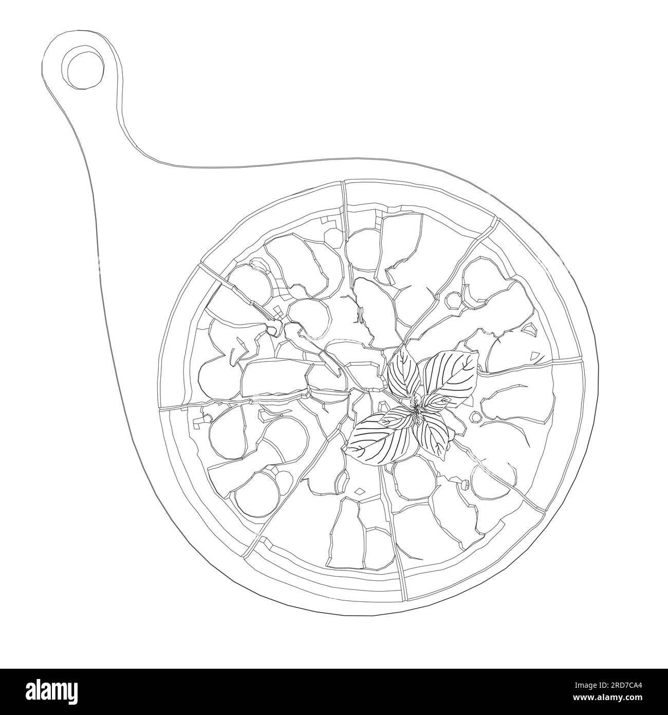 Contour of Italian pizza and ingredients. Italian food menu design ...