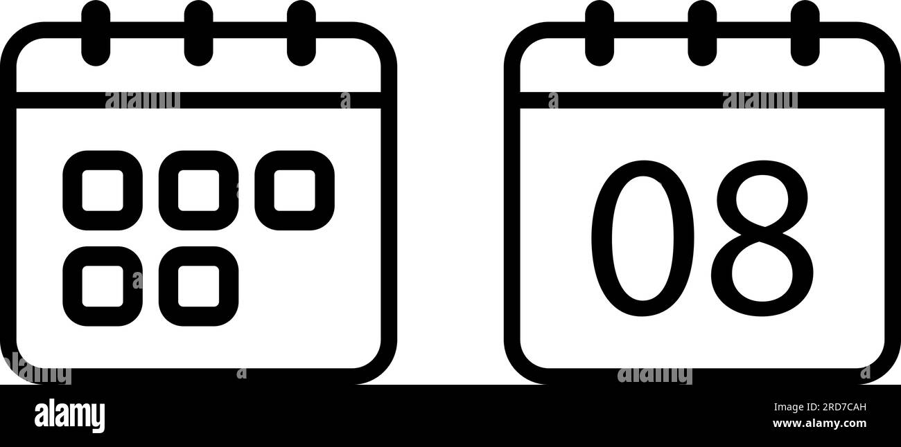 Line calendar and date icons as reminder of event Stock Vector Image ...