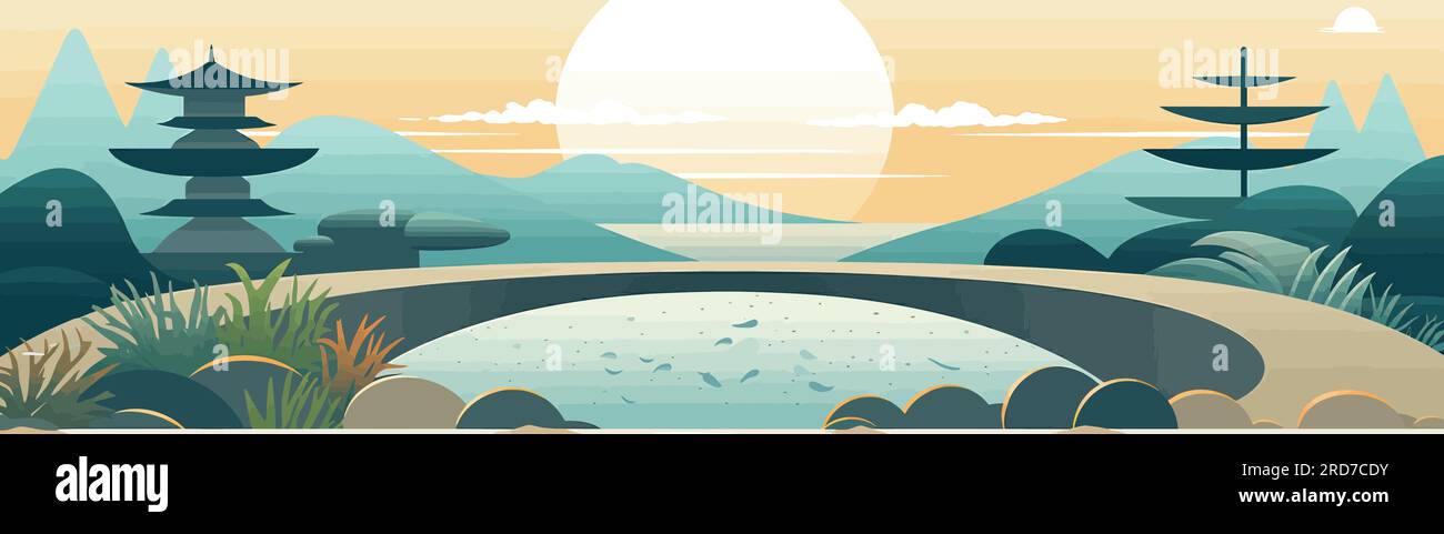 Zen sand garden Stock Vector Images - Alamy