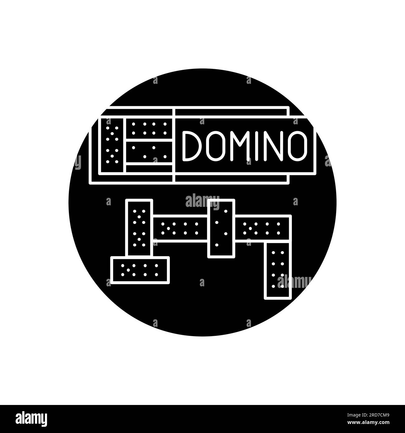 Domino game black line icon Stock Vector Image & Art - Alamy