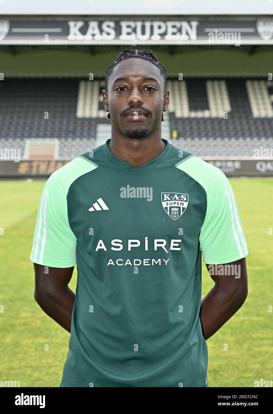 Eupen, Belgium. 19th July, 2023. Eupen's goalkeeper Garisson Innocent ...