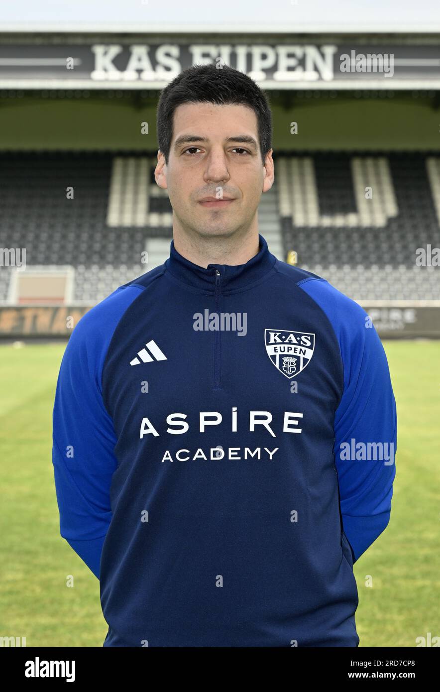 Eupen, Belgium. 19th July, 2023. Eupen's assistant coach Rafael Ramos ...