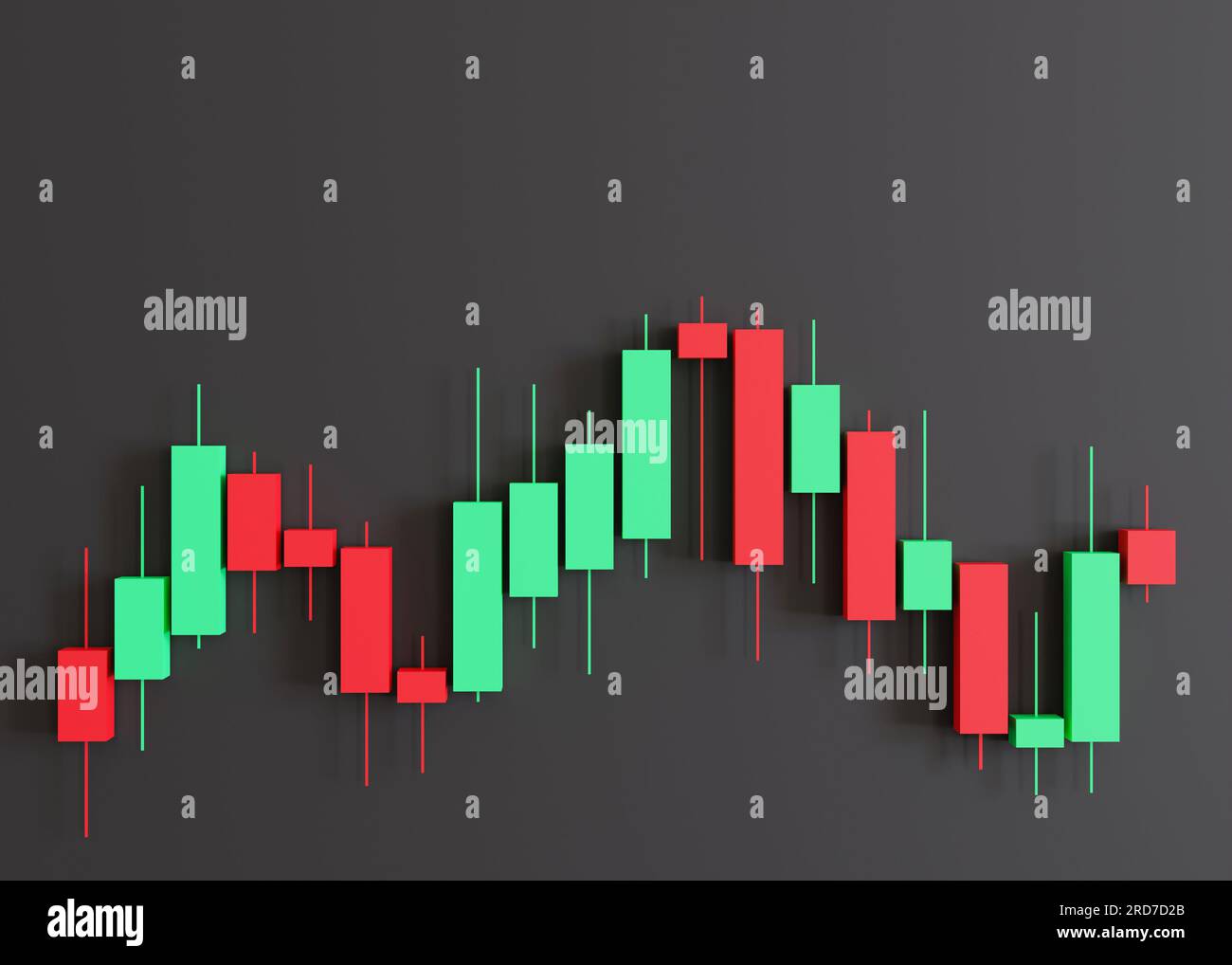 Trading chart on black background and copy space. Stock trade data on ...