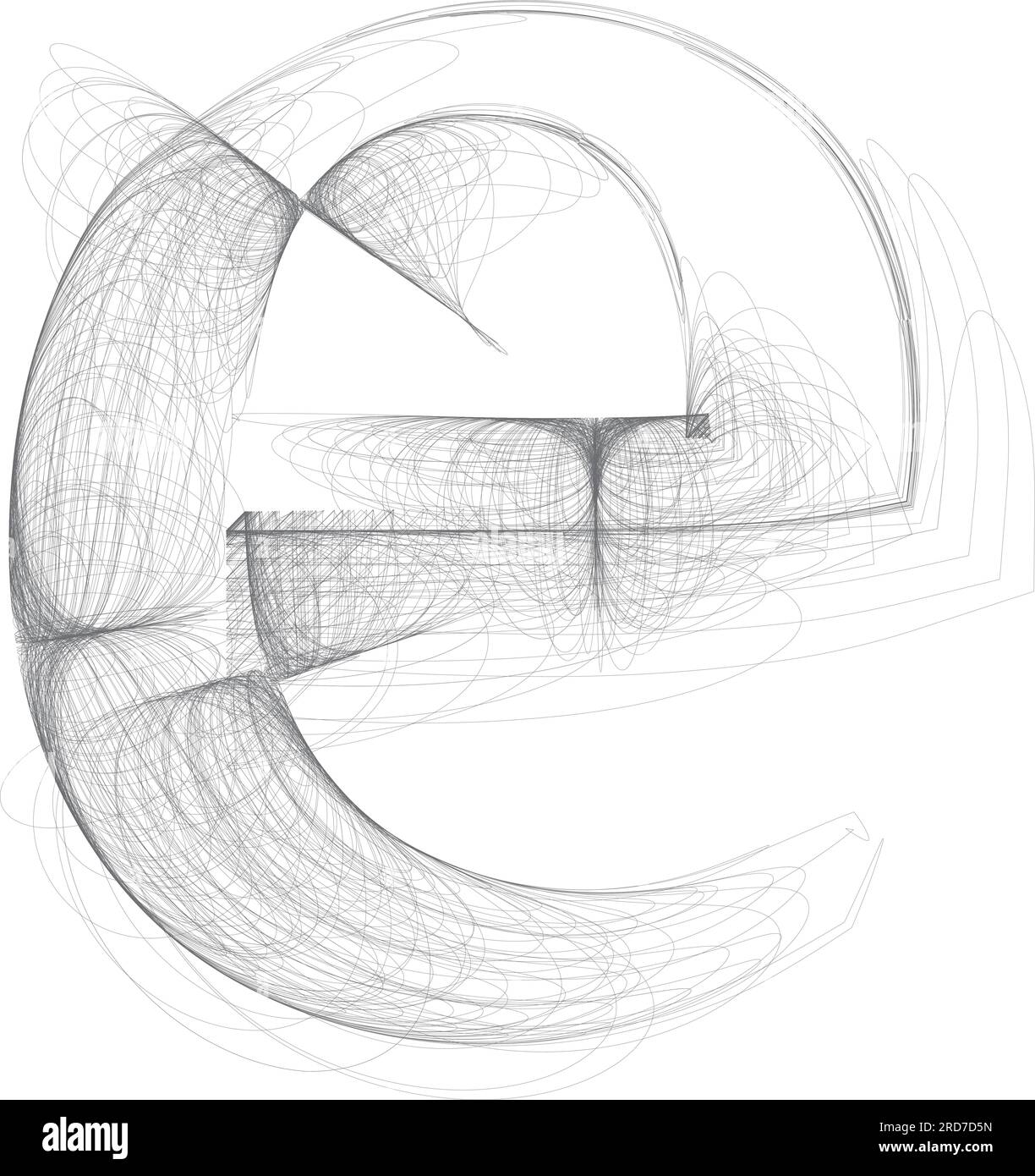 doodle digital drawn sketch. Vector hand drawn Letter e Stock Vector ...