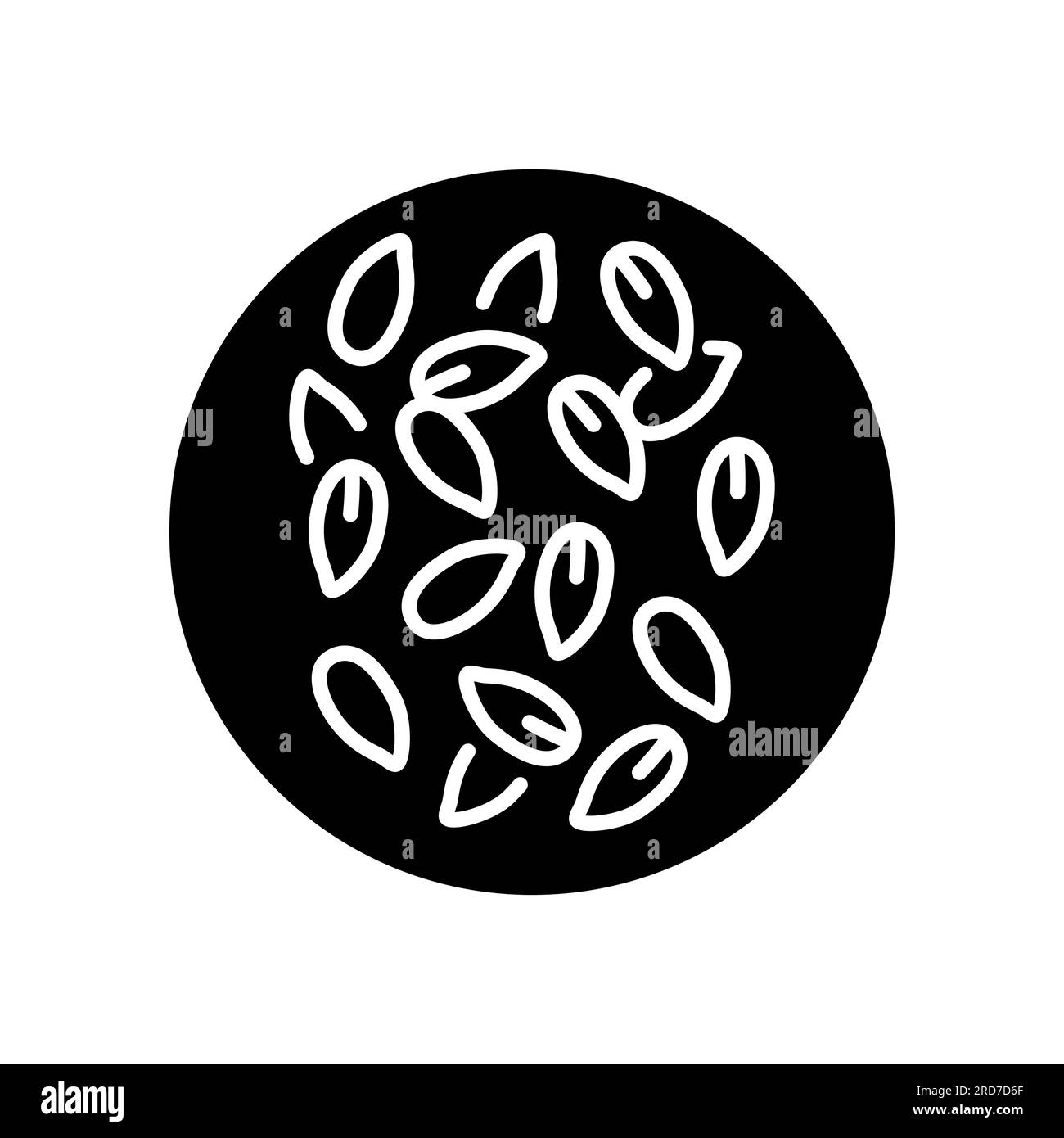 Flax seeds black line icon. Natural organic super food Stock Vector ...