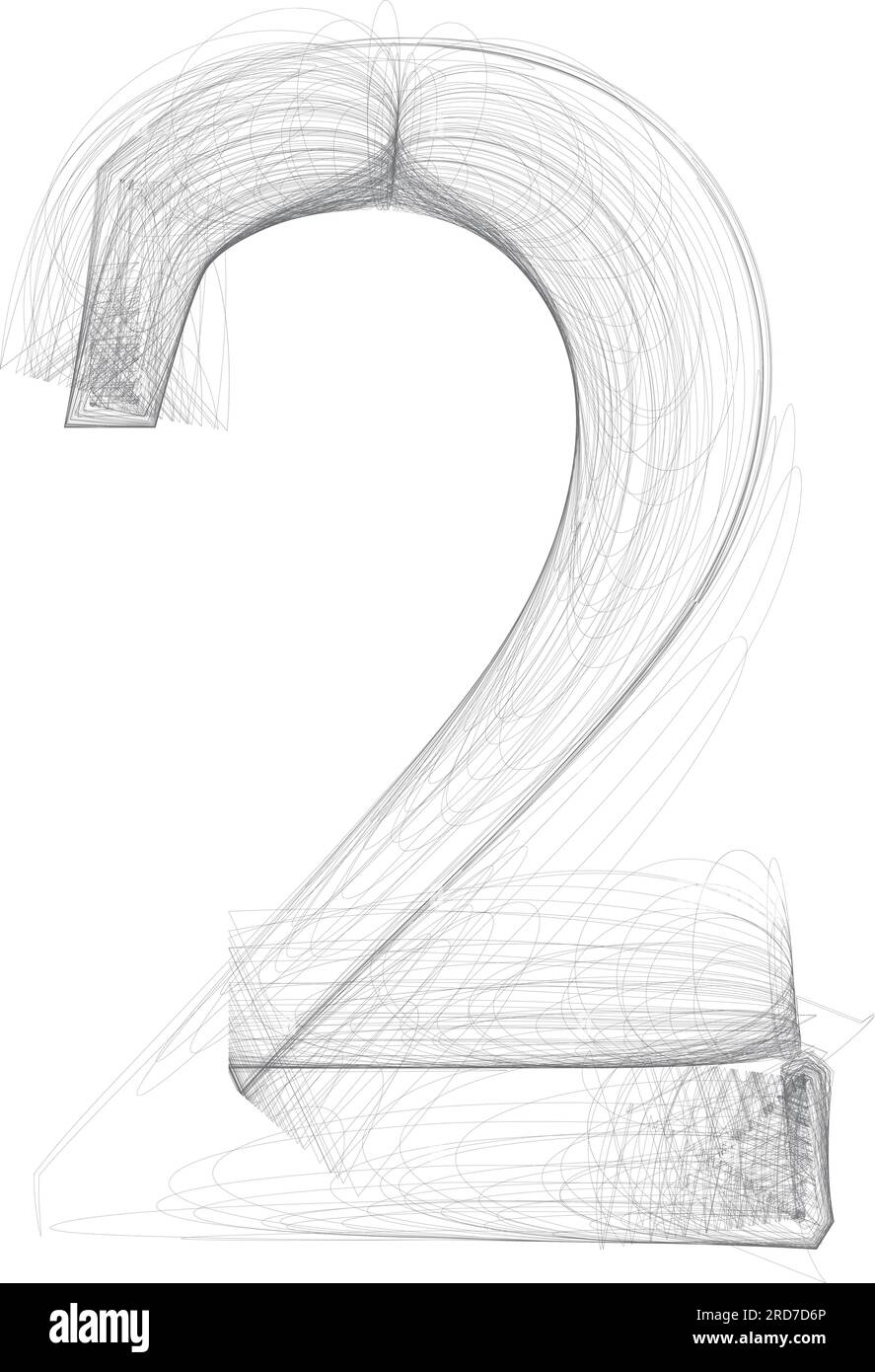 Number 2 handwriting Cut Out Stock Images & Pictures - Alamy