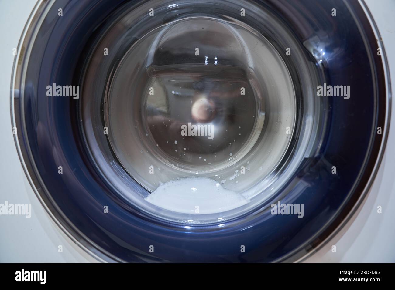 Clothes are washed in the washing machine. The drum of the washing ...