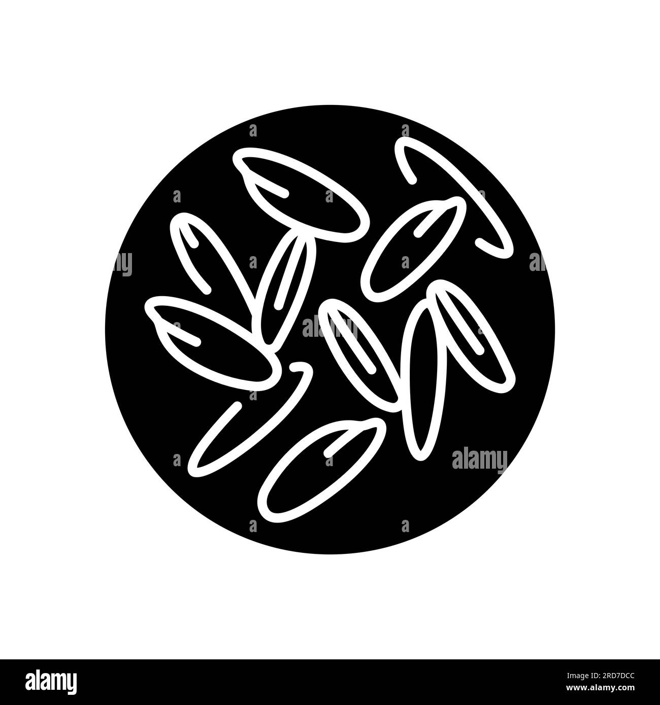 Rice black line icon. Natural organic super food Stock Vector Image ...