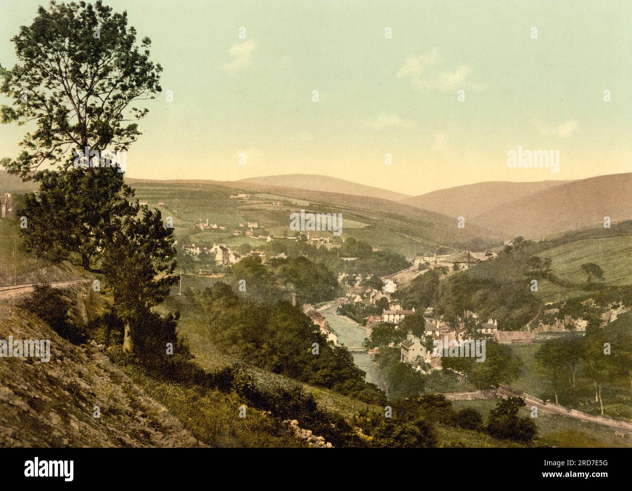 Laxey, general view, Isle of Man, Great Britain, 1895, Historical ...