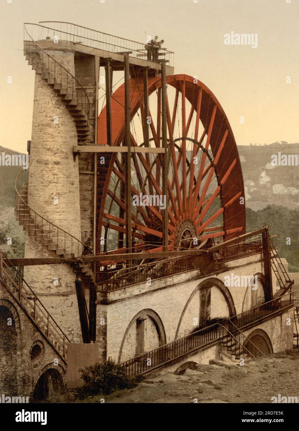 Laxey, the Wheel, Isle of Man, Great Britain, 1895, Historical, digital ...