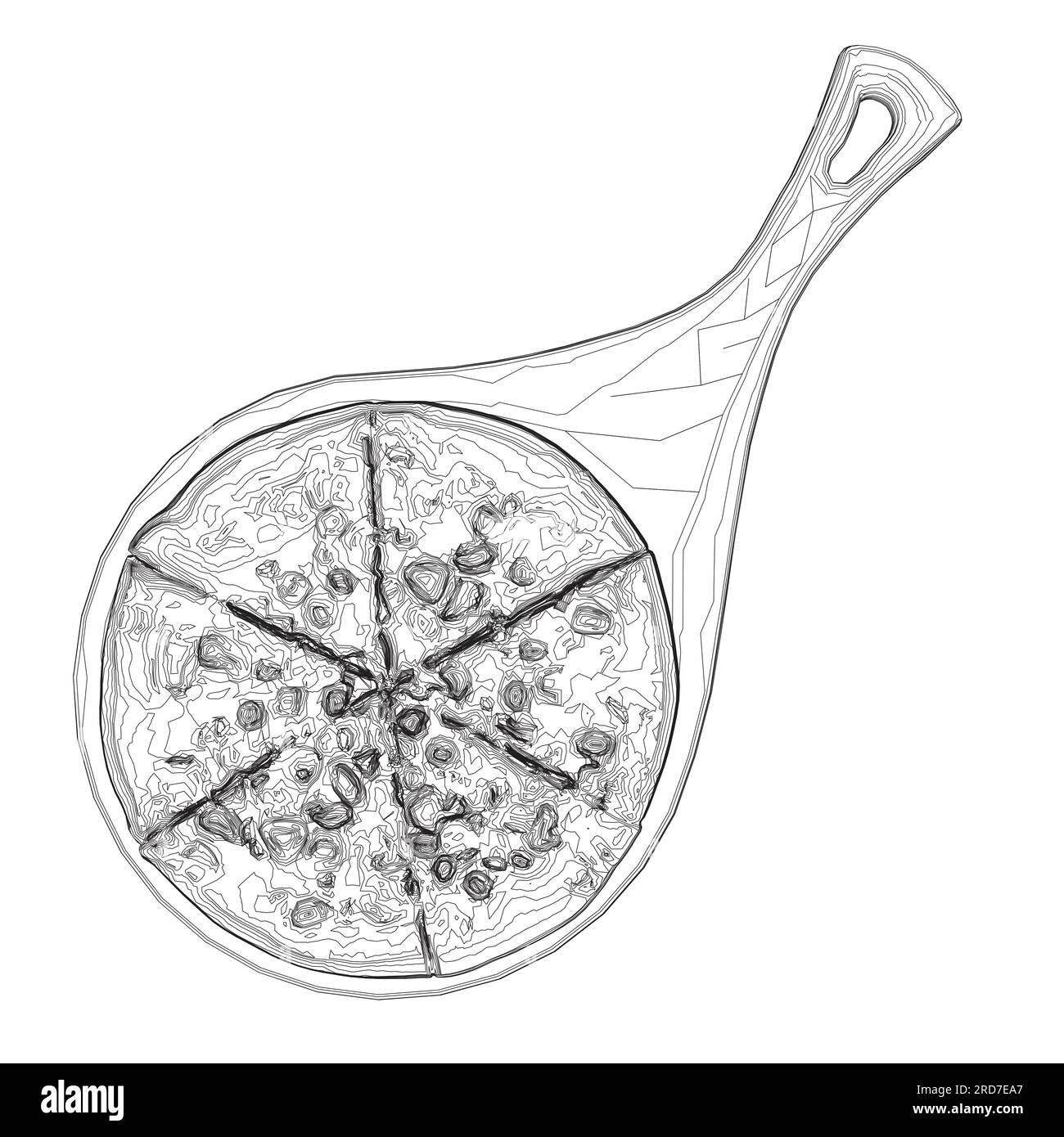 Contour of Italian pizza and ingredients. Italian food menu design ...