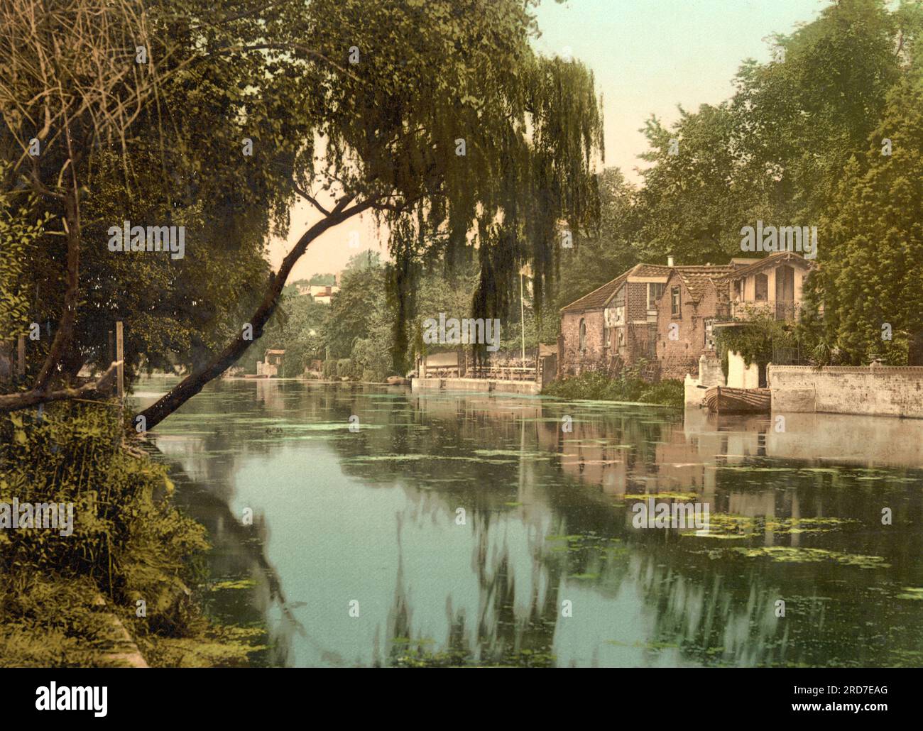 Thorpe, Old Reach, Norwich, England, 1895, Historical, digital improved ...