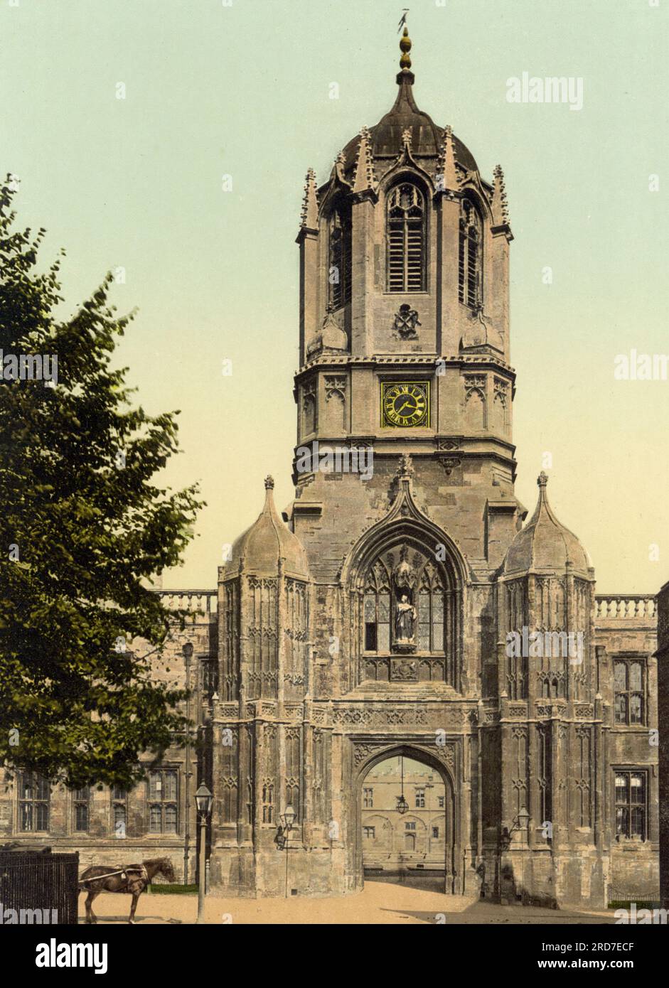 Tom Tower, Oxford, England, 1895, Historical, digital improved ...