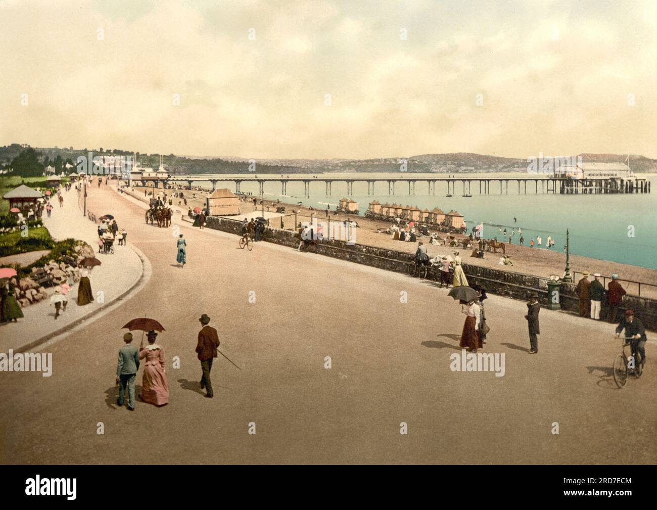 The pier, Paignton, seaside town on the coast of Tor Bay in Devon ...