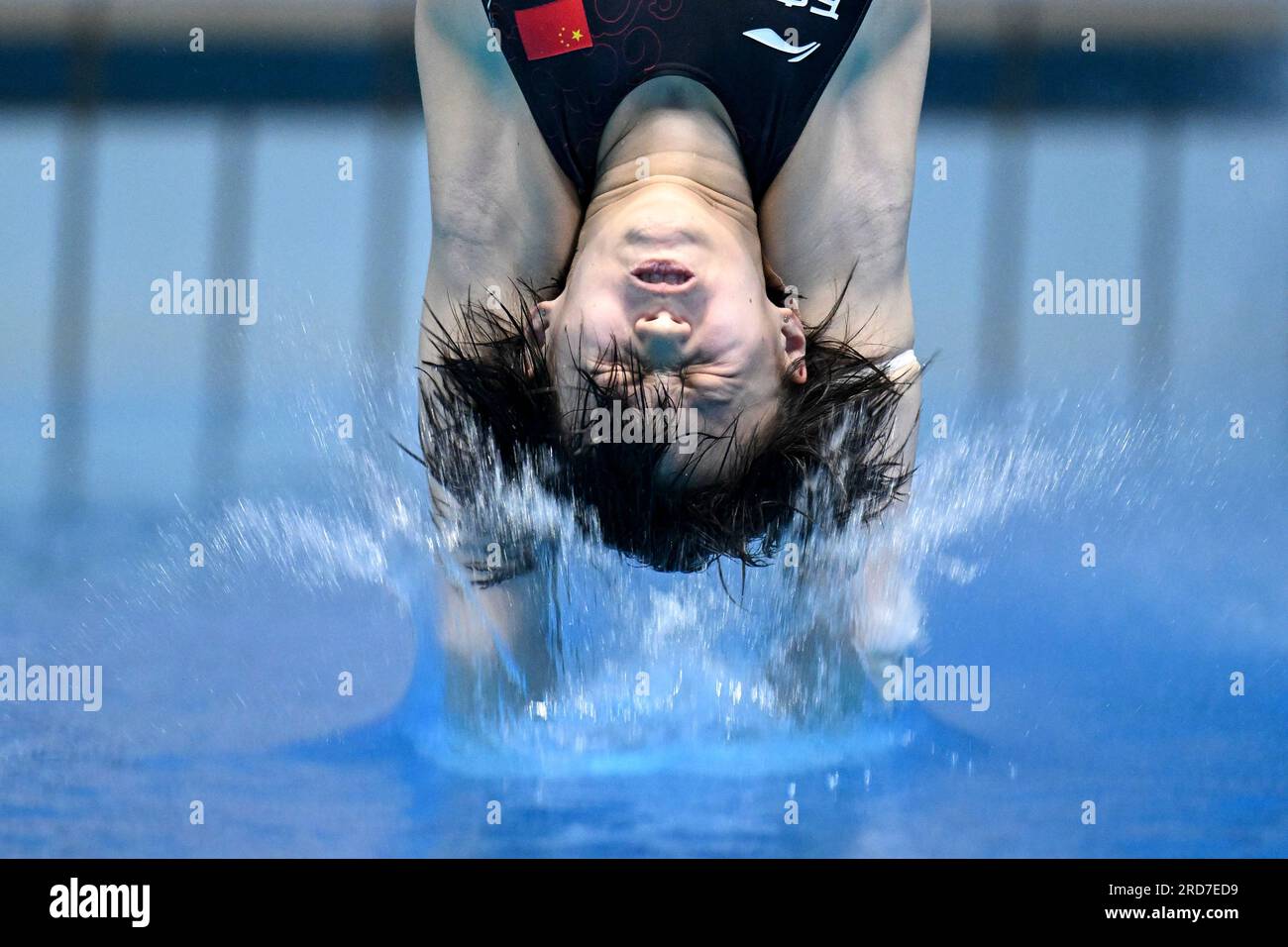 Fukuoka, Japan. 19th July, 2023. Chen Yuxi of China competes during the ...
