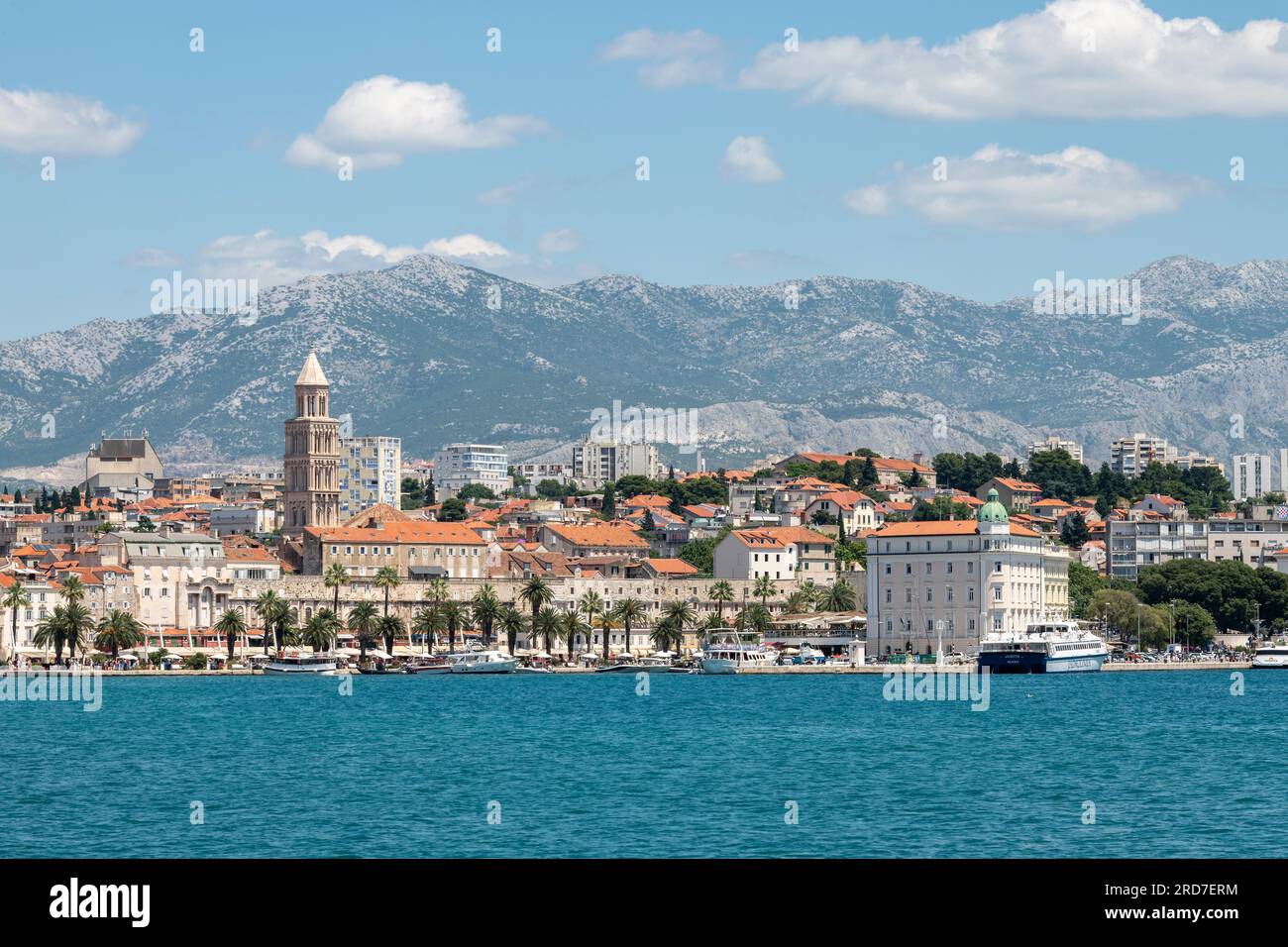 panorama view of grad split and the old town in split, croatia. split ...