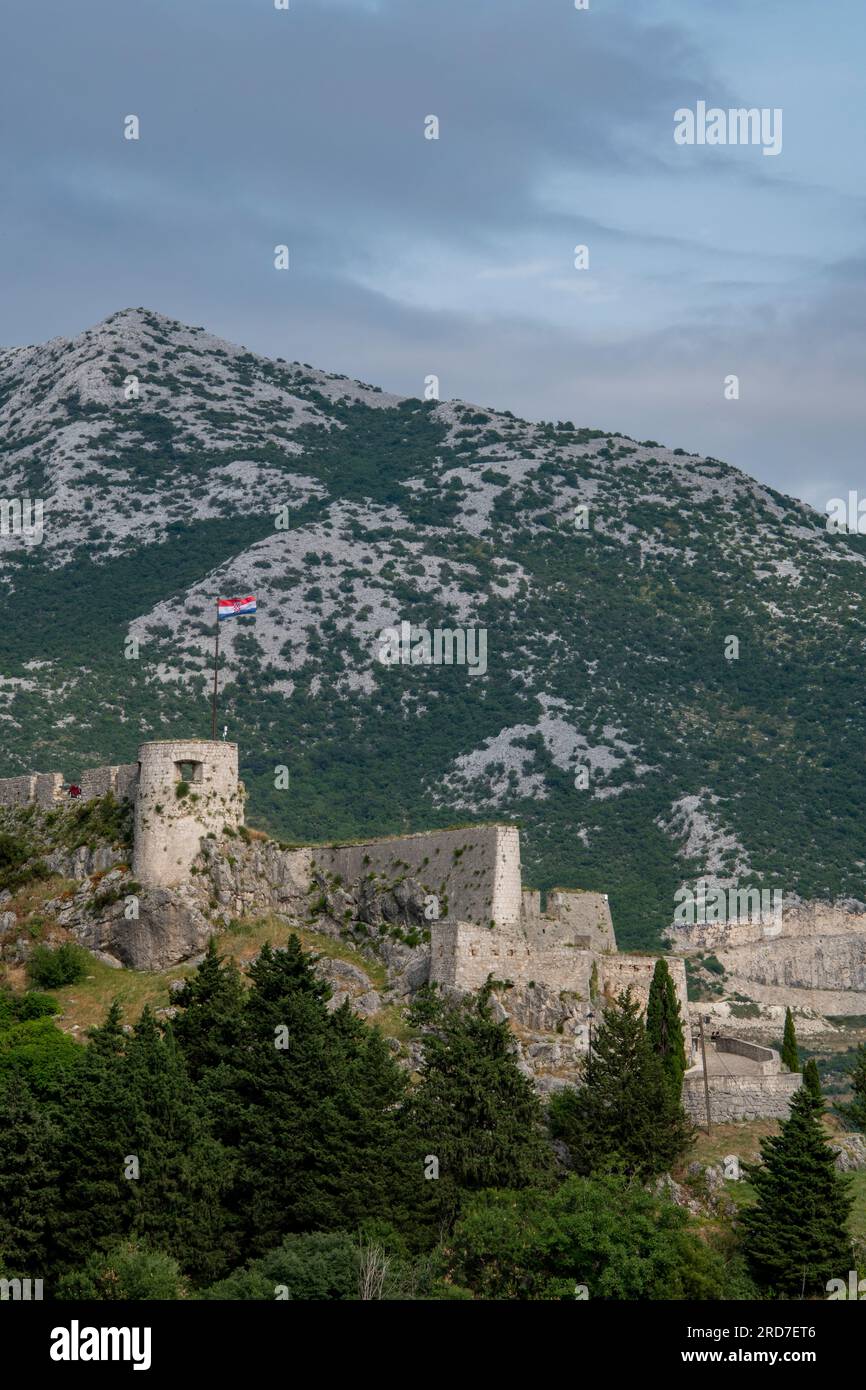 the medieval period castle fortress at klis on the outskirts of split ...