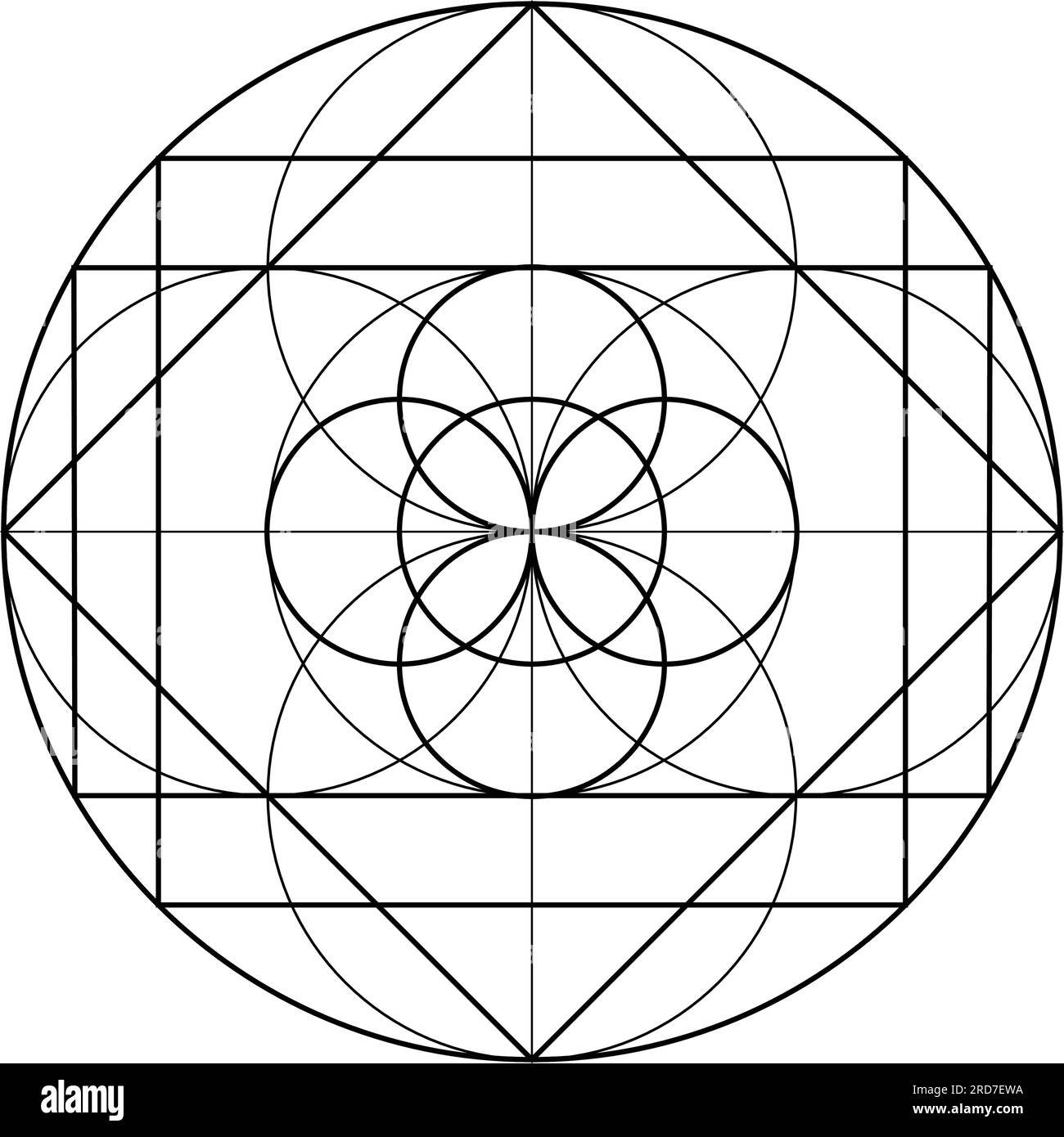 Scared Geometry Vector Design Elements. thin line geometric. isolated ...