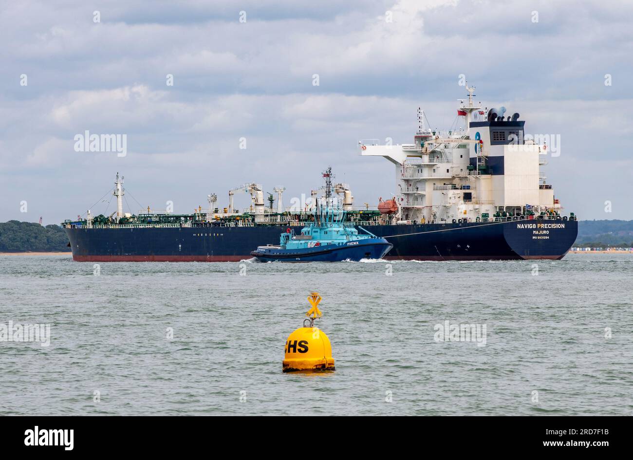 large oil tanker navig 8 precision entering the oil refinery fawley ...