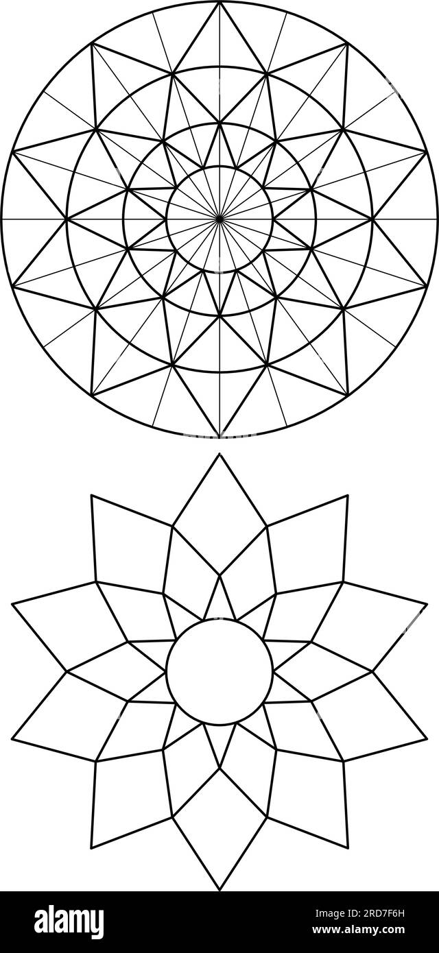 Scared Geometry Vector Design Elements. thin line geometric. isolated ...